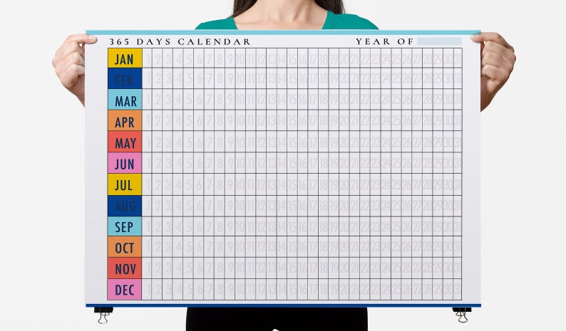 Giant 365-day Wall Calendar: Yearly Habit Tracker (digital Download) - Etsy