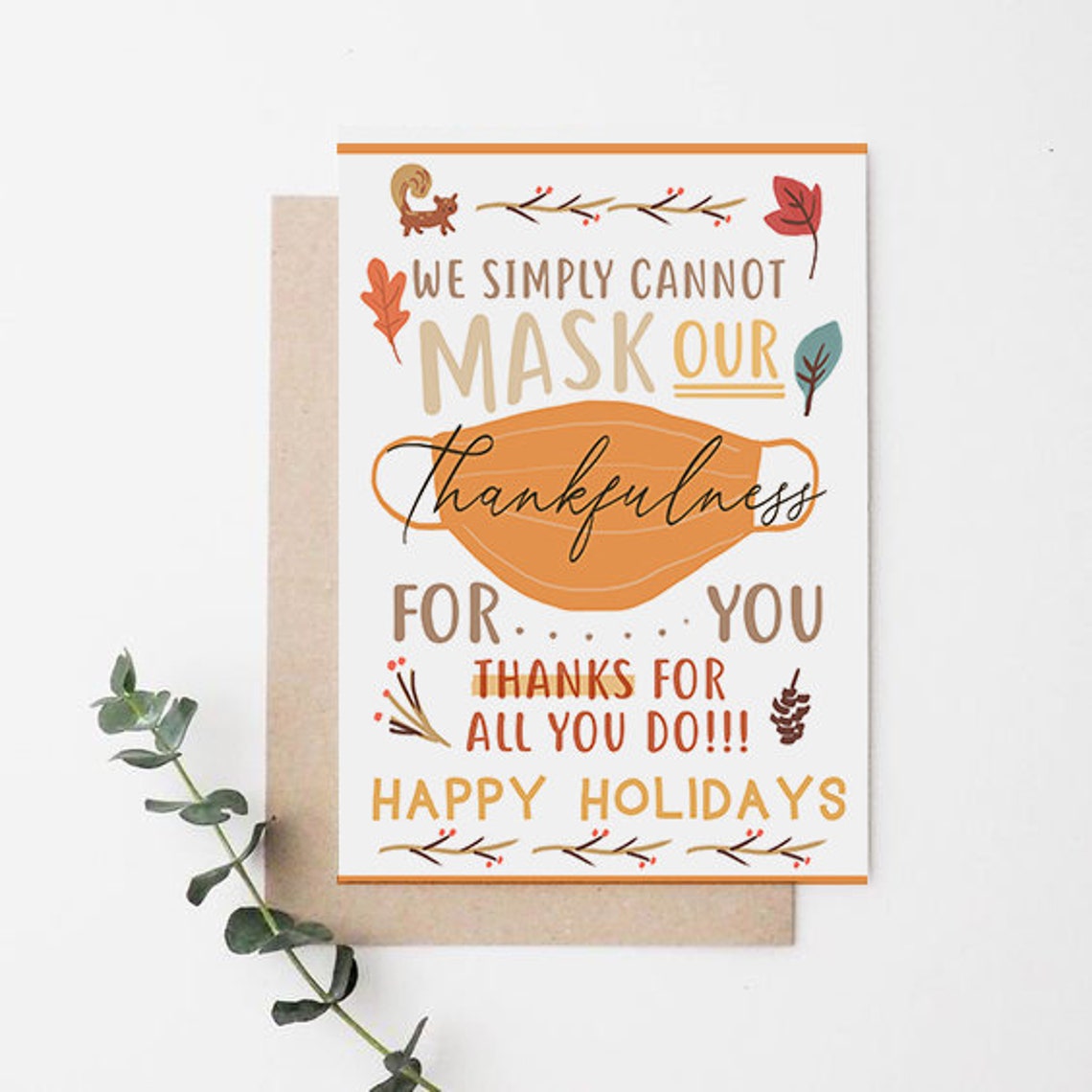 Thanksgiving Card Thank You Cards Printable Printable Thank - Etsy