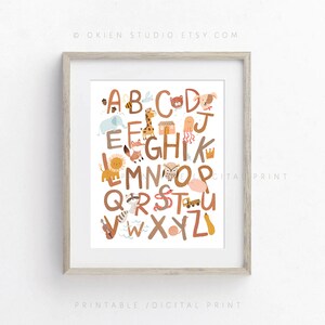 Boho Animal Decor, Boho Alphabet Poster, Boho Letters, a to Z Poster ...