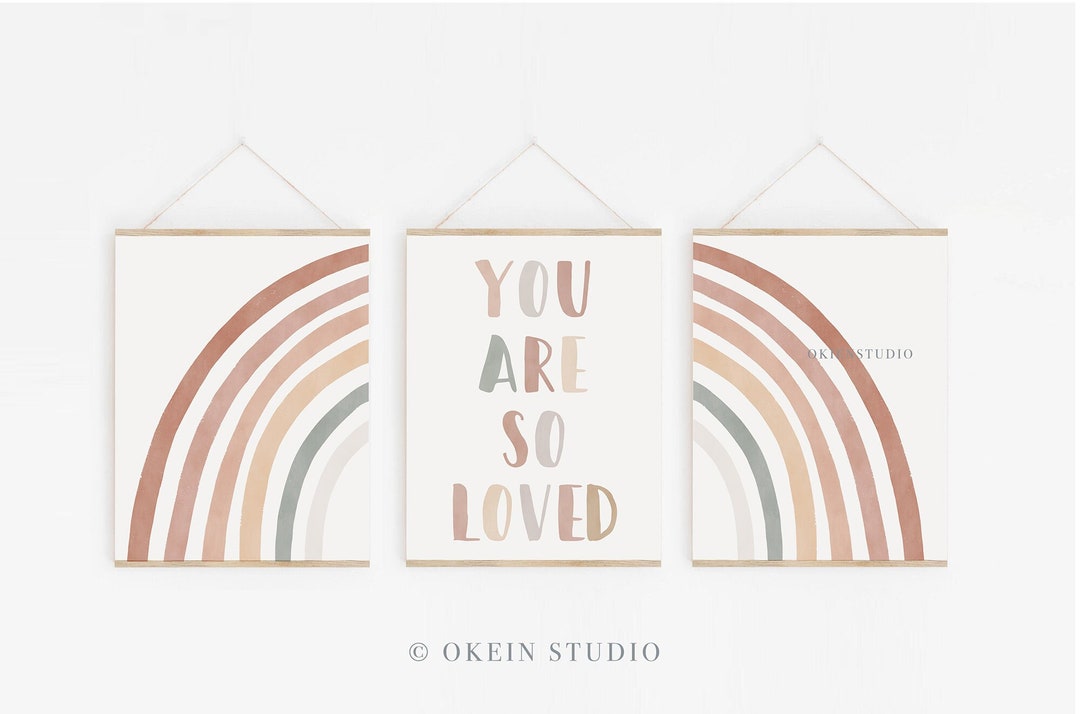 You Are so Loved, Boho Color Nursery Decor, Boho Rainbow Baby Shower ...