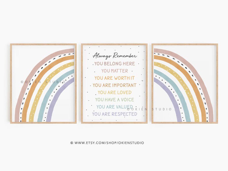 Always Remember Poster Pastel Rainbow in This Room Sign | Etsy