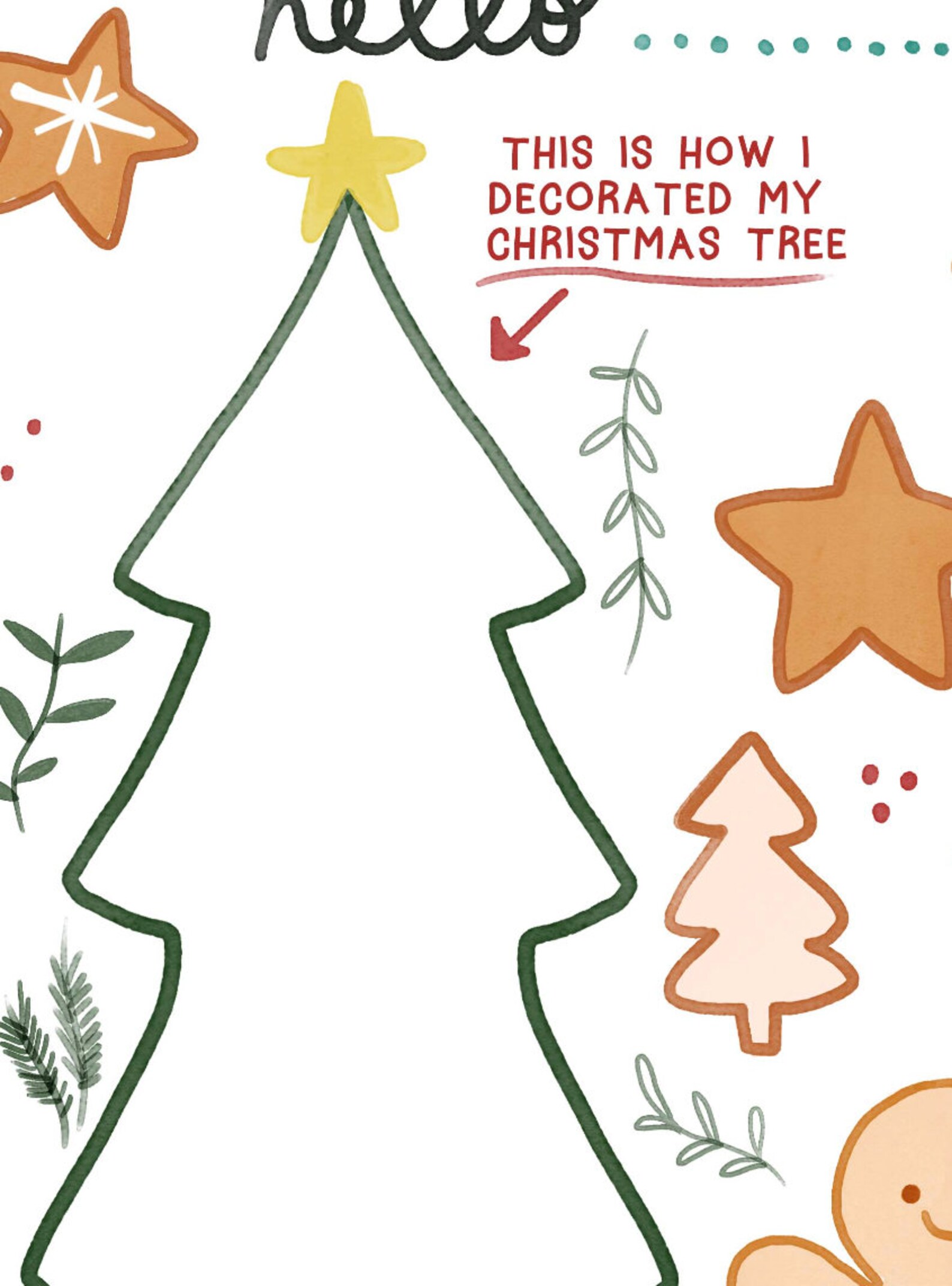 Christmas Letter, Kids Pen Pal Printable, Letter Templates Christmas ...