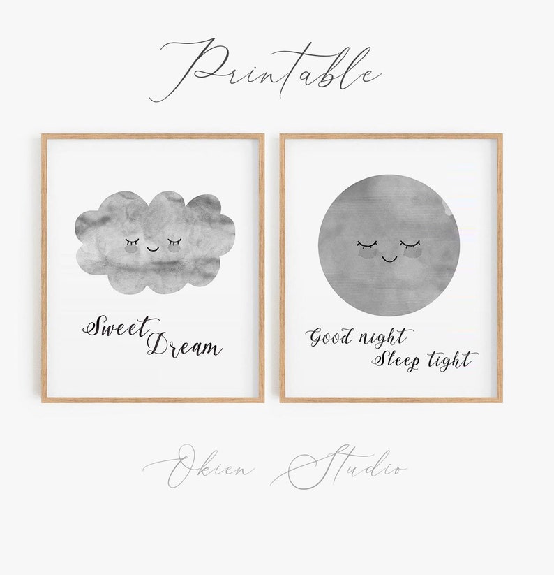 Goodnight Moon Print Goodnight Sleep Tight Sign Nursery - Etsy