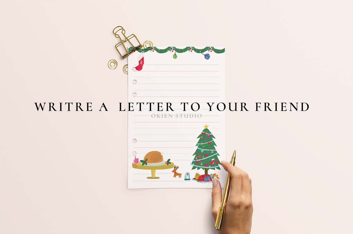 Printable Letter Merry Christmas Printable Lined Stationery - Etsy