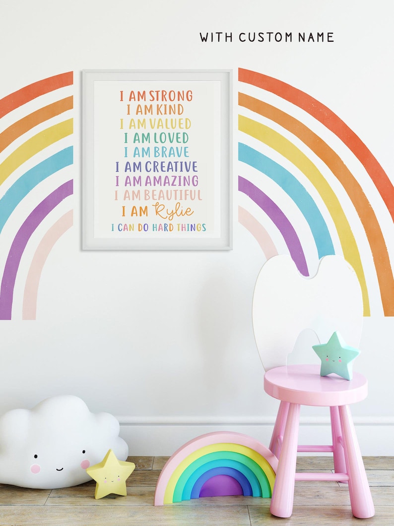 Positive Affirmations Wall Art I Am Sign Classroom Poster - Etsy