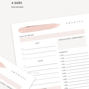 Day Plan Printable, Daily Planner, 365 Daily Plan, Productive Planner ...