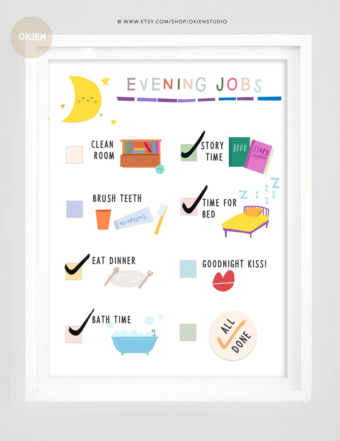 Morning Routine Chart Kids Chores Chart Routine Chart for - Etsy