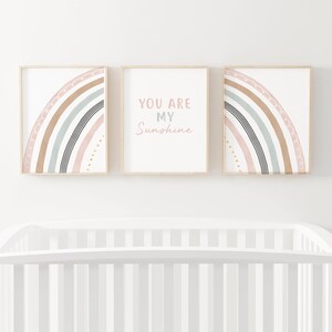 You Are My Sunshine, Rainbow Wall Art Set, Pastel Rainbow Set, Pastel ...
