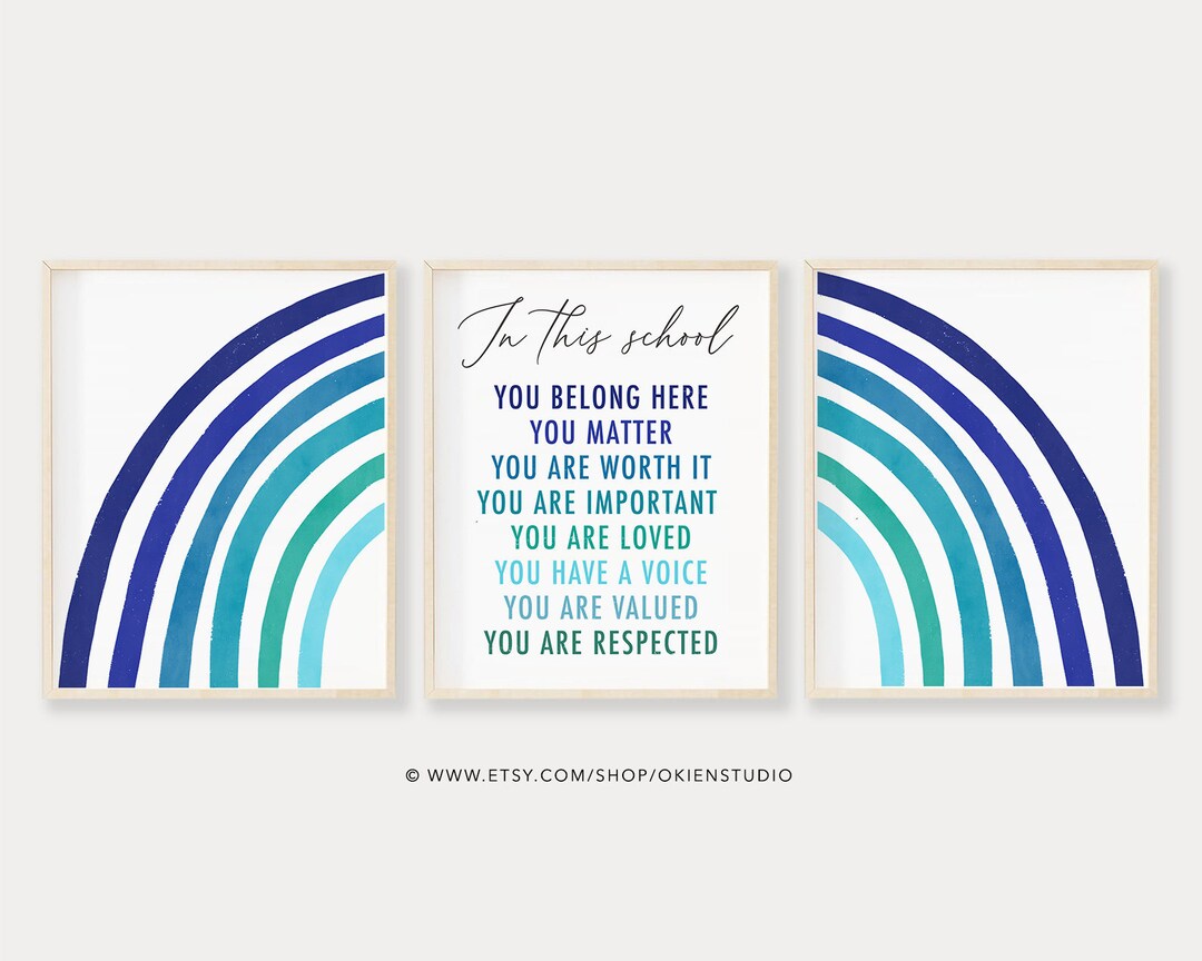 Rainbow Wall Decor, in This Classroom, Teacher Poster, You Are Welcome ...