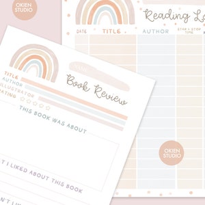 Rainbow Reading Log & Book Review Template (digital Download) - Etsy