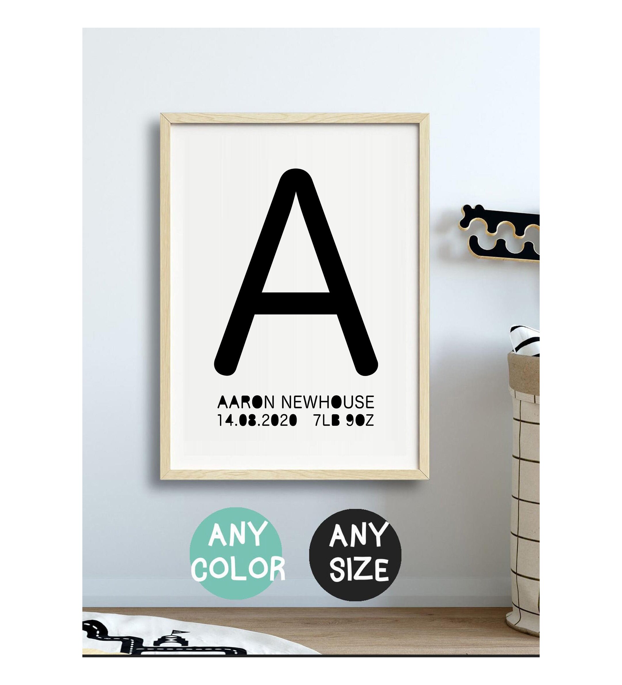 Personalized Initial Print Custom Name Print Custom Birth | Etsy