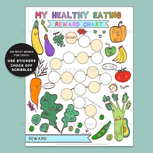 Printable, Eat Veggies, Reward Chart, Good Behavior Chart, Good Eating ...