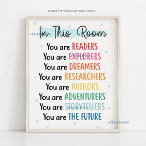 Rainbow Reading Corner Sign, Positive Affirmations, Homeschool Wall ...