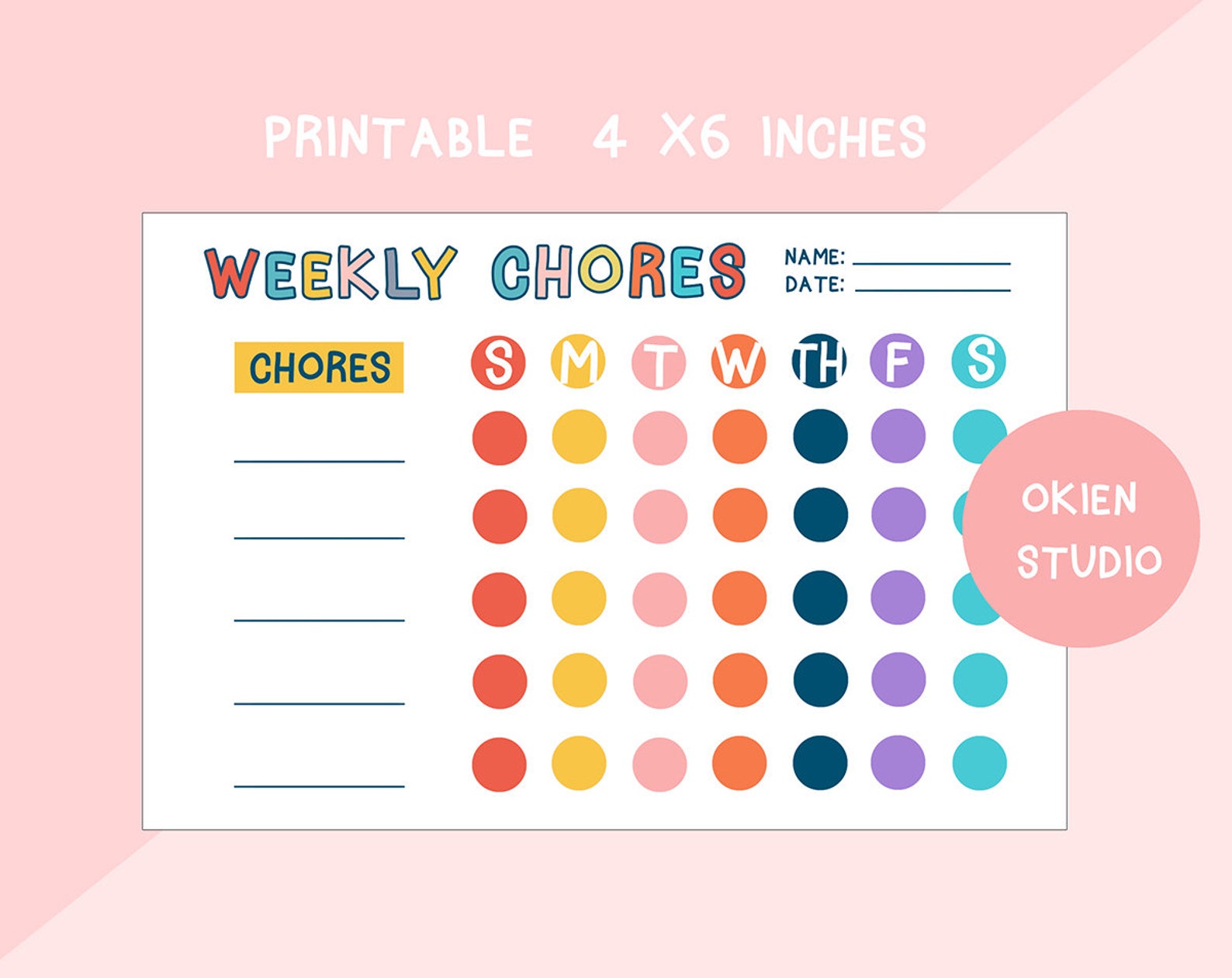 Editable Chore Chart for Kids Editable Cleaning Schedule - Etsy