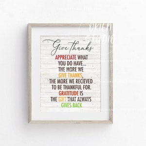 Give Thanks Classroom Poster, Teacher Bulletin Board Decor ...