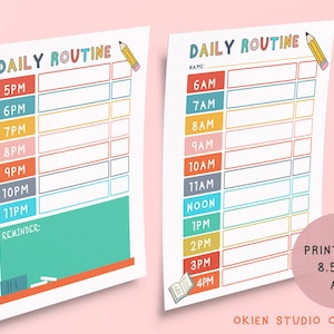 Daily Schedule for Kids, Routine Chart for Kids, Daily Checklist ...