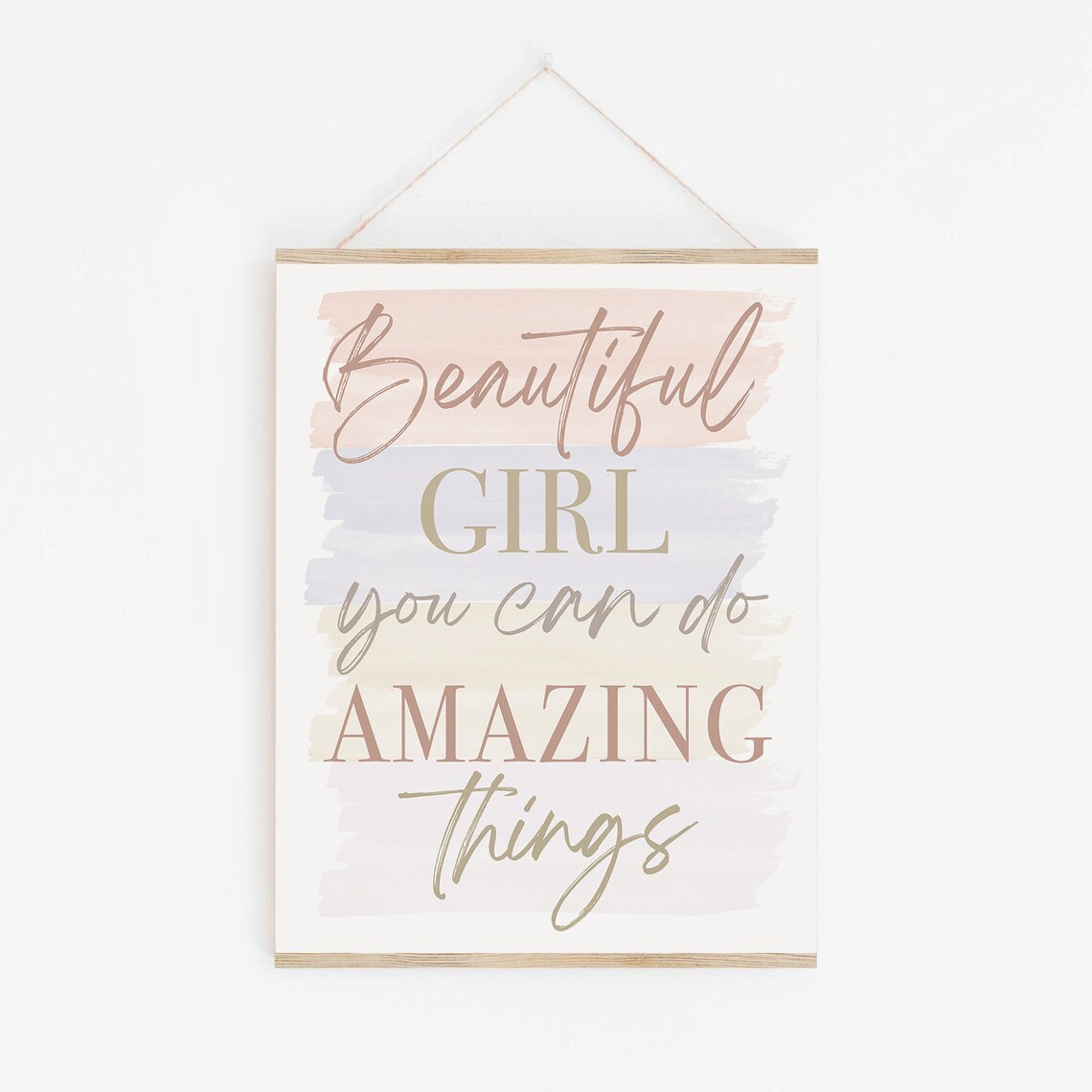 Beautiful Girl You Can Do Amazing Things Affirmation Wall | Etsy
