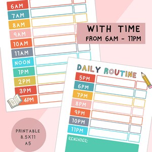 Daily Schedule for Kids, Routine Chart for Kids, Daily Checklist ...