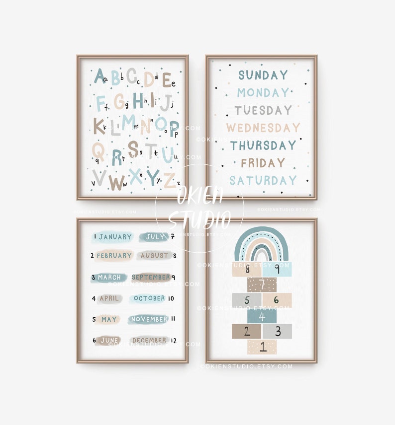 Month of the Year Chart Days of the Week Chart Printable - Etsy Canada