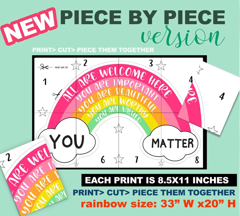 Pink Rainbow Classroom Welcome Sign, Positive Affirmations Poster, Boho ...