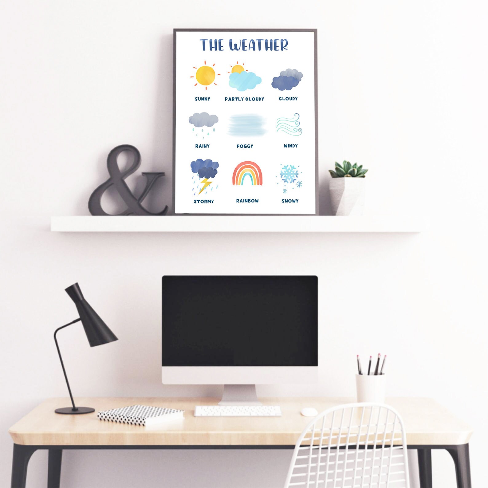 Weather Poster Cloudy Weather Chart Education Homeschool | Etsy