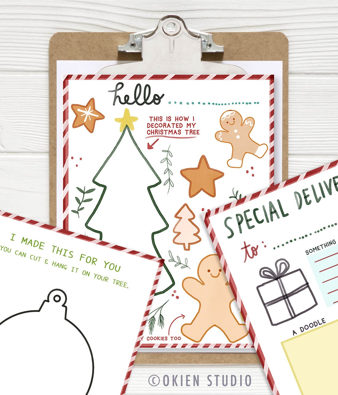 Christmas Letter Kids Pen Pal Printable Letter Templates | Etsy