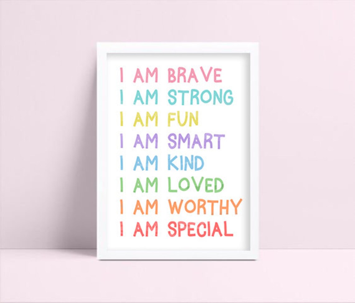 Printablei Am Strong Poster Soft Pastel Color Positive | Etsy