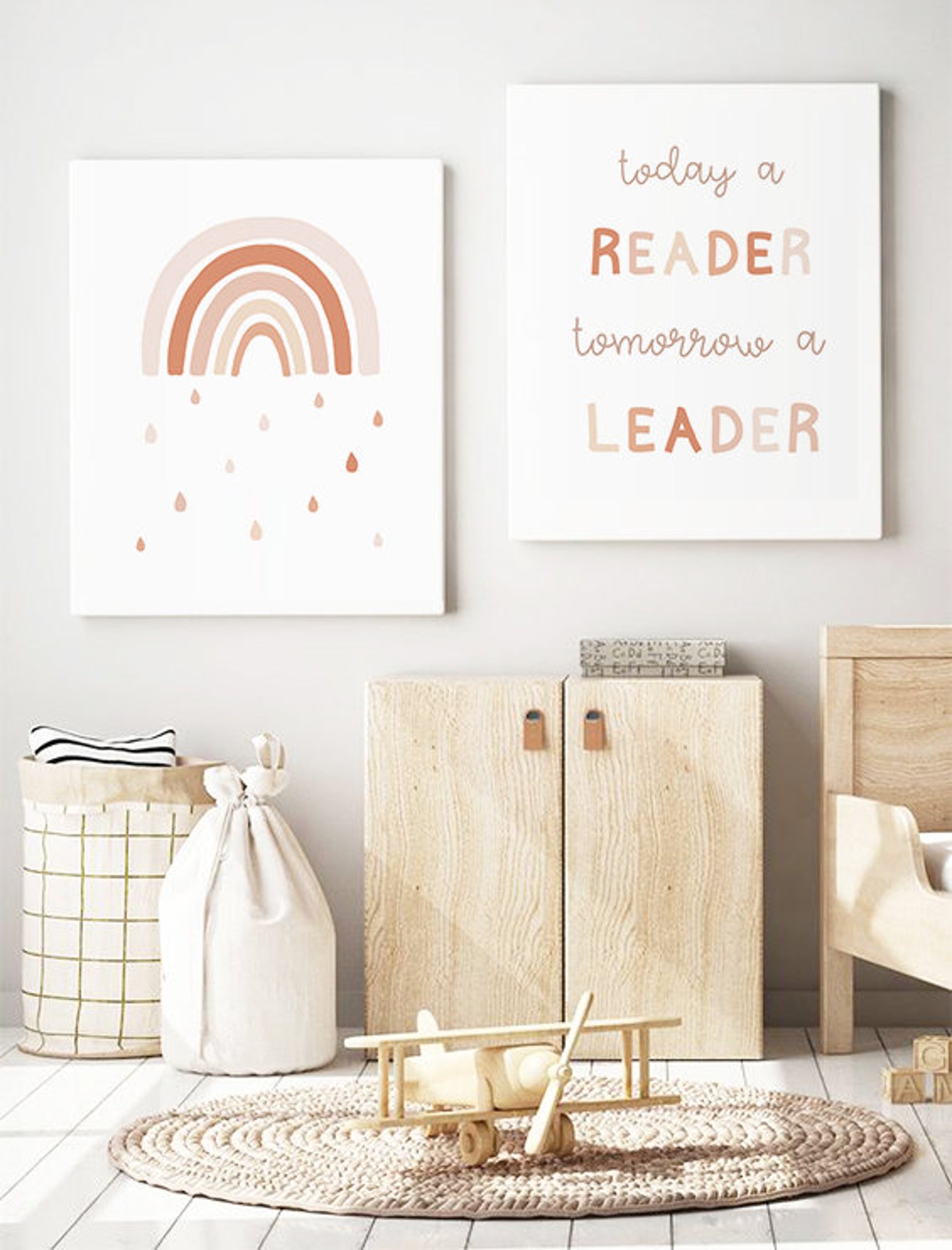 Set of 3 rainbow nursery wall art printable nursery set | Etsy