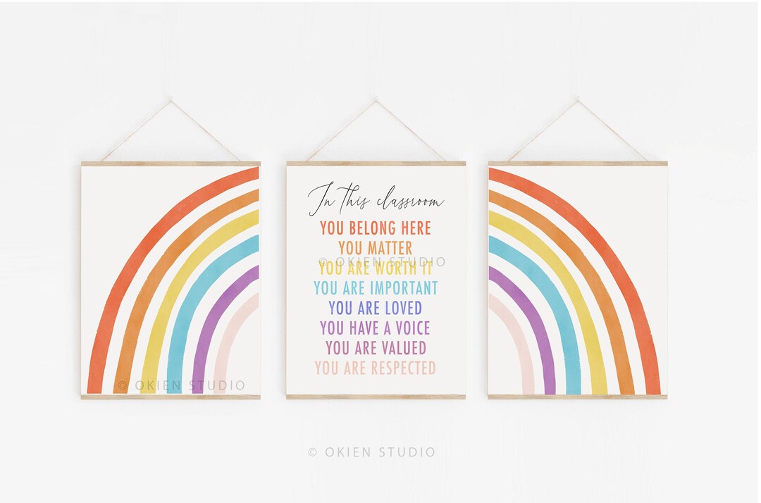 Inclusive Classroom Poster: Colorful Rainbow Design Artwork With ...