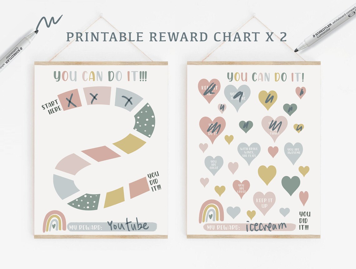 Boho Reward Chart Printable Behavior Chart Girl's - Etsy India