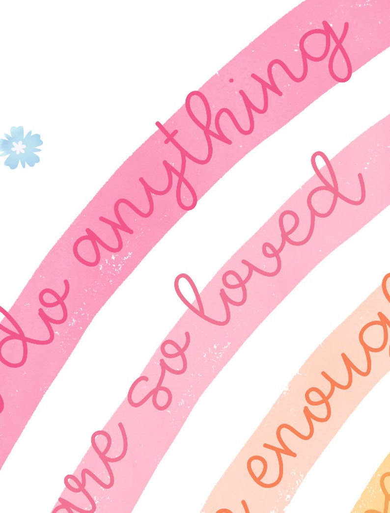 Pastel Rainbow Wall Art Positive Affirmations Wall Art - Etsy