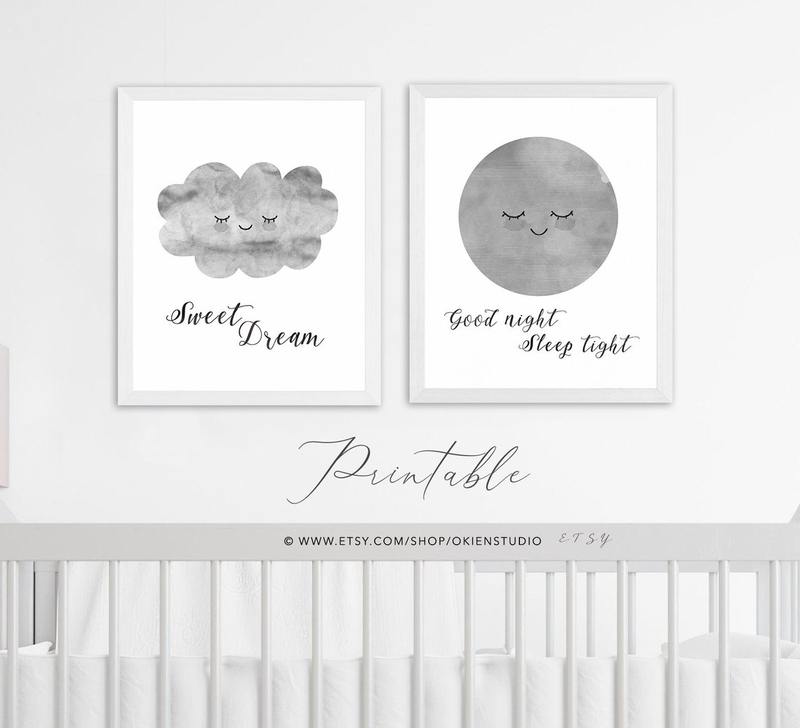 Goodnight Moon Print Goodnight Sleep Tight Sign Nursery - Etsy