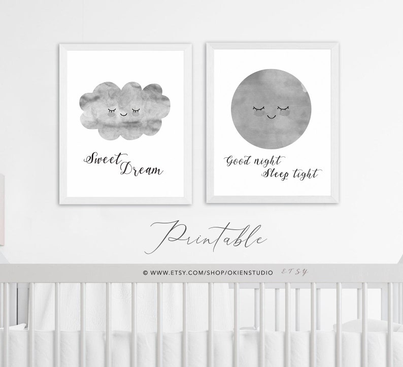 Goodnight Moon Print Goodnight Sleep Tight Sign Nursery - Etsy