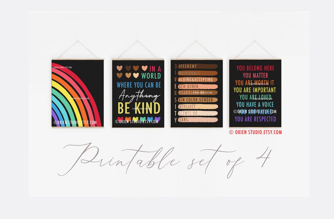 Diversity Rainbow Poster Diversity Classroom Pride Rainbow | Etsy