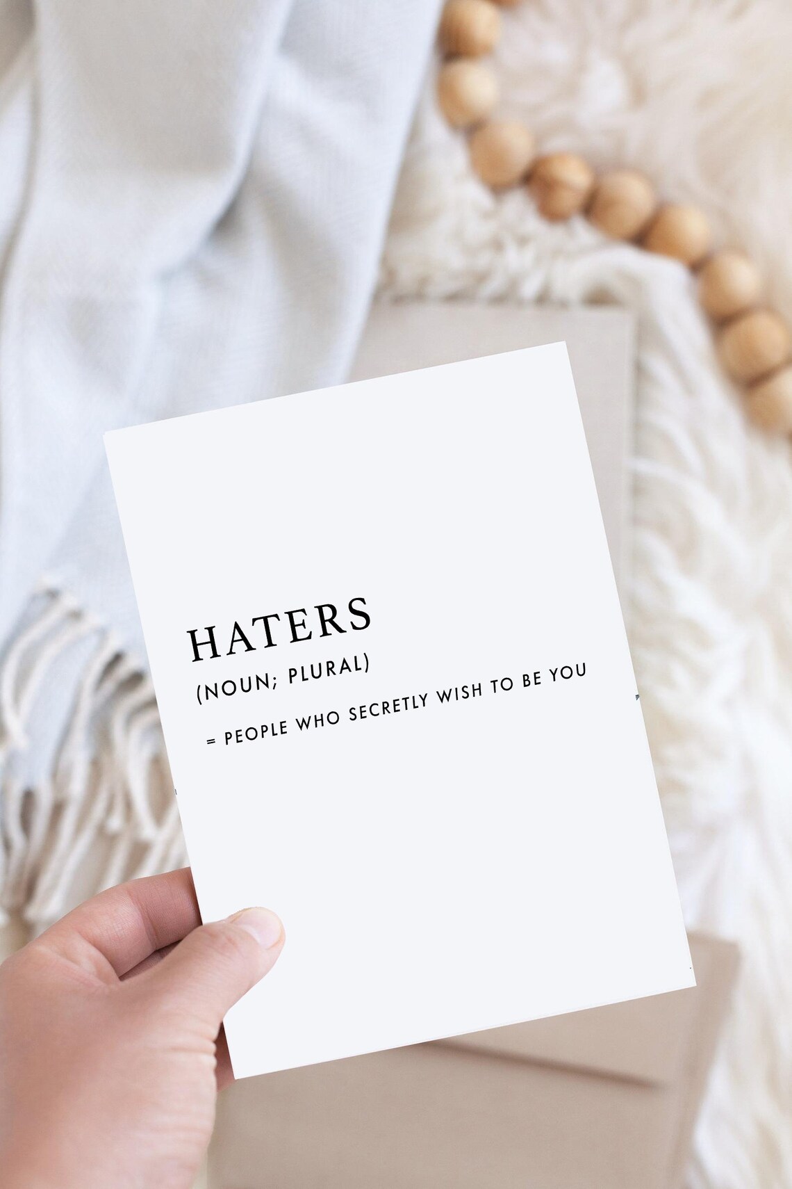 Definition of Haters Positive Quote Funny Quote Art | Etsy