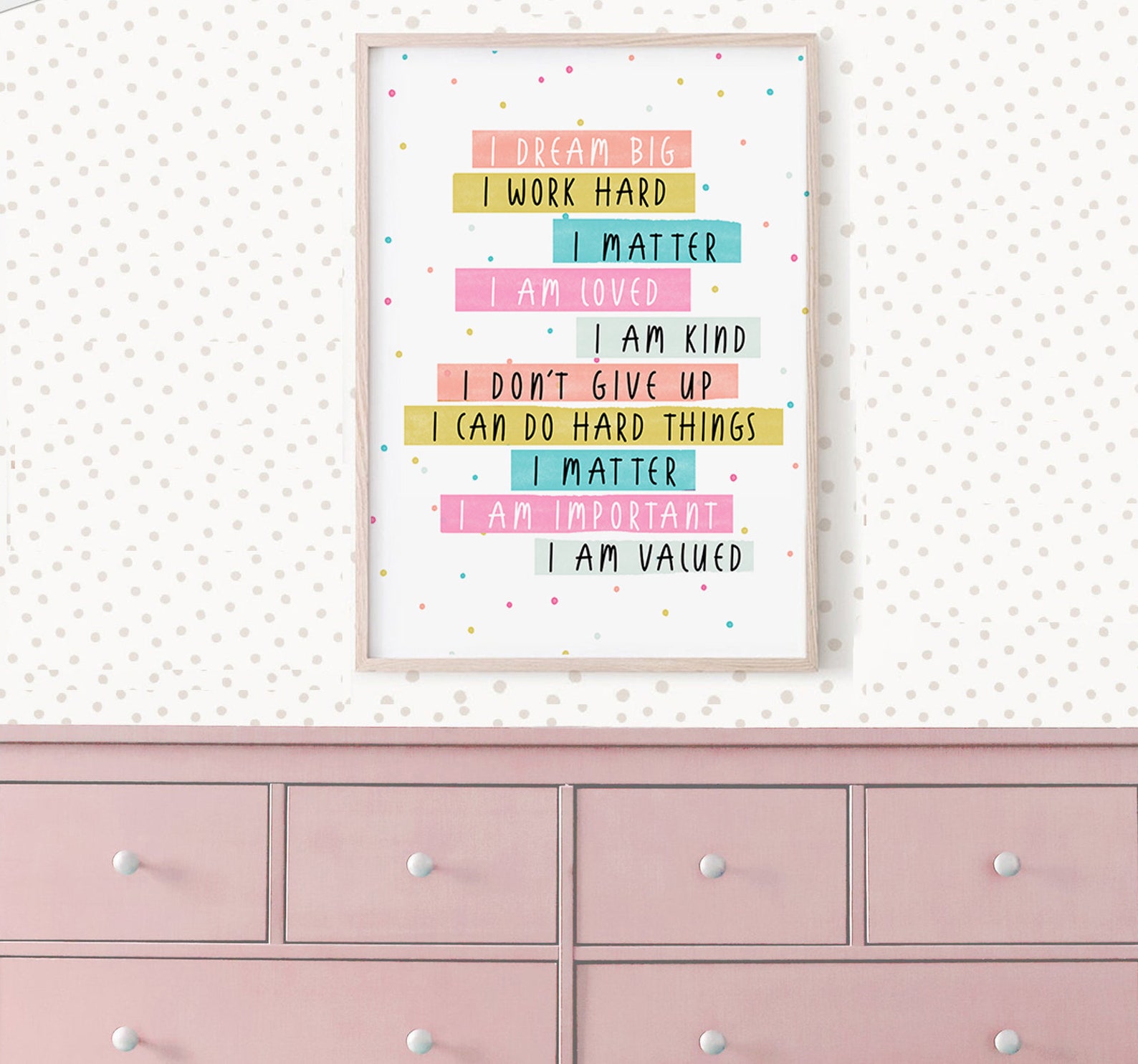 Girl Room Wall Decor Positive Affirmations for Kids - Etsy