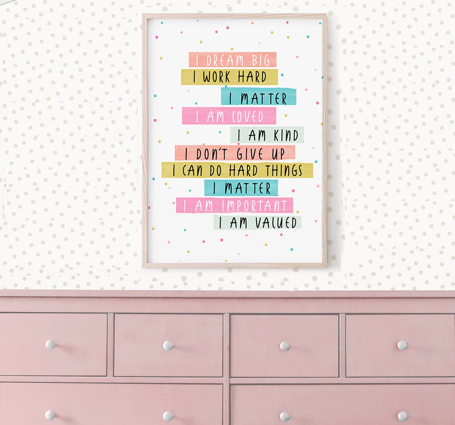Girl Room Wall Decor Positive Affirmations for Kids - Etsy