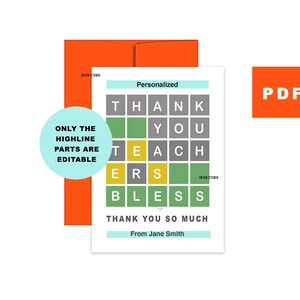 Thank You Teacher Cards, Wordle Card to Teacher, Teacher Thanksgiving ...