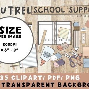 Neutral Stationery Clipart, Neutral Boho Classroom Labels, School ...