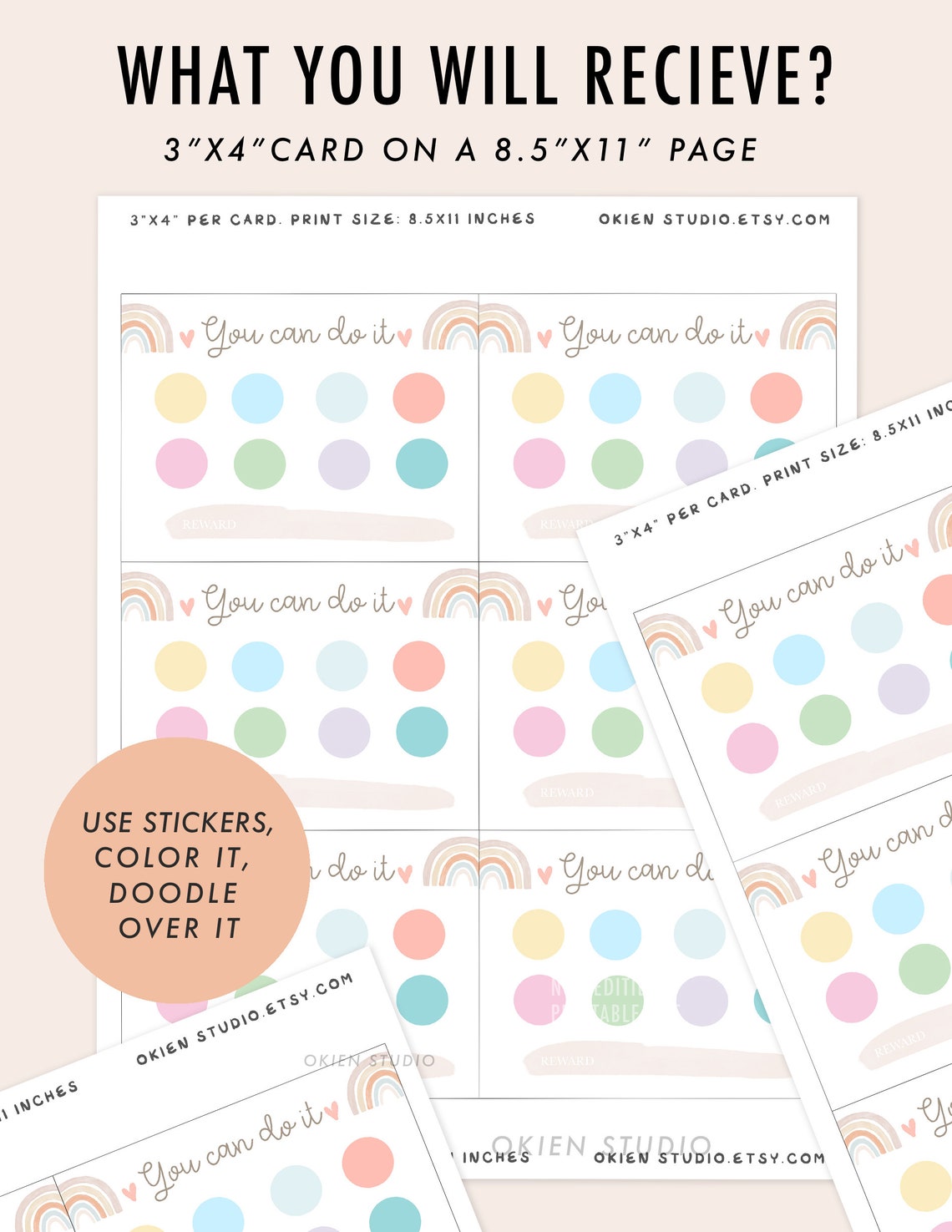 Boho Reward Card Rainbow Reward Chart Kids Reward Card - Etsy