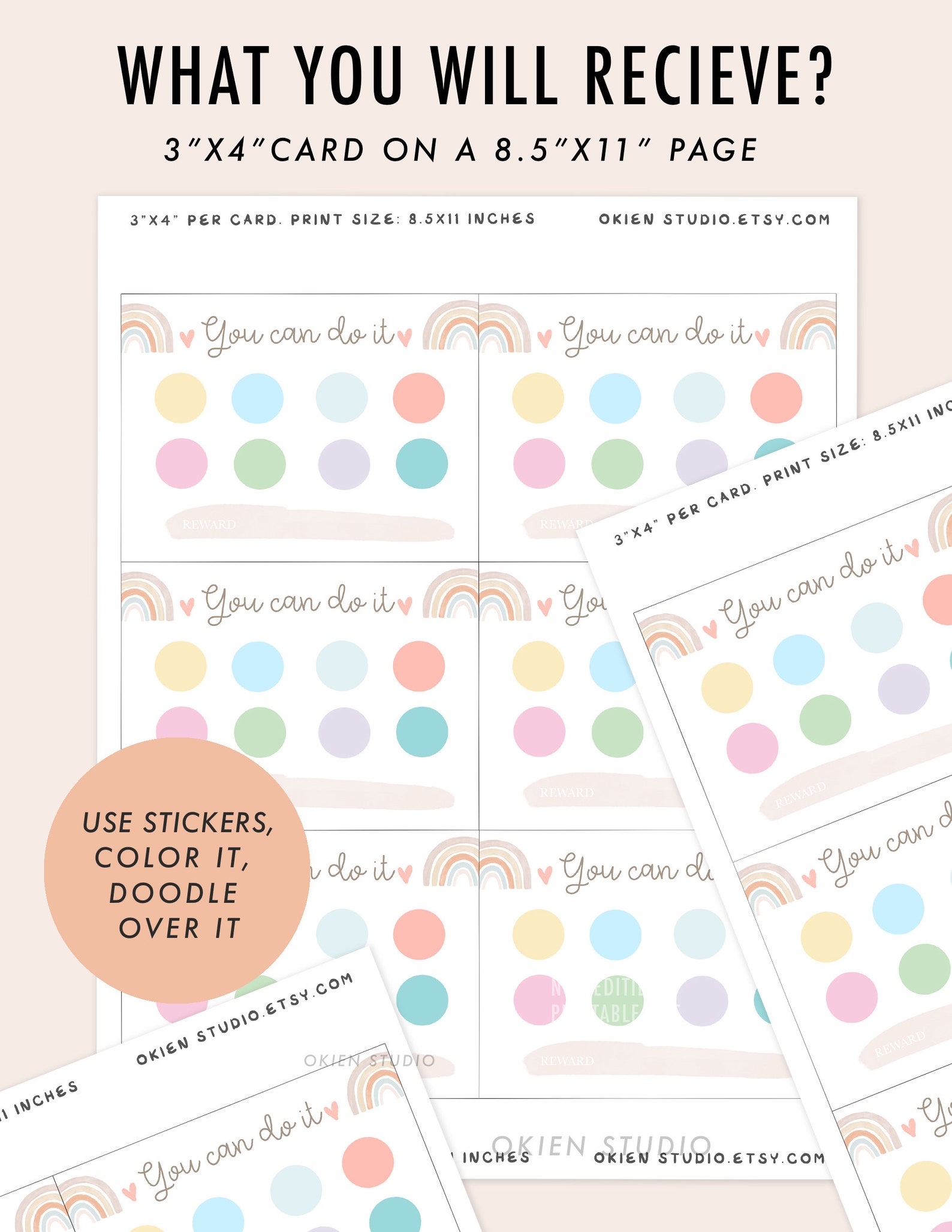 Boho Reward Card Rainbow Reward Chart Kids Reward Card - Etsy