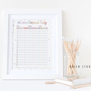 Rainbow Attendance Sheet: Homeschool Classroom Record (digital Download ...
