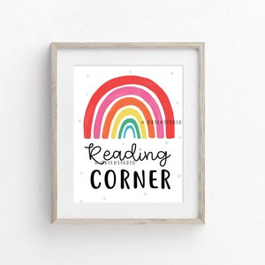 Rainbow Reading Corner Sign, Positive Affirmations, Homeschool Wall ...