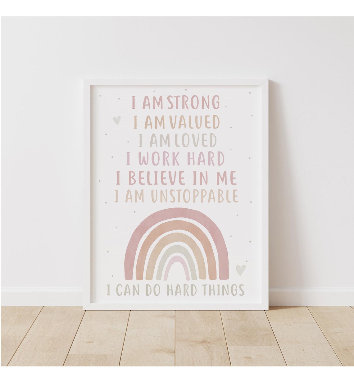 Kid Affirmations Print I Can Do Hard Things I Am - Etsy