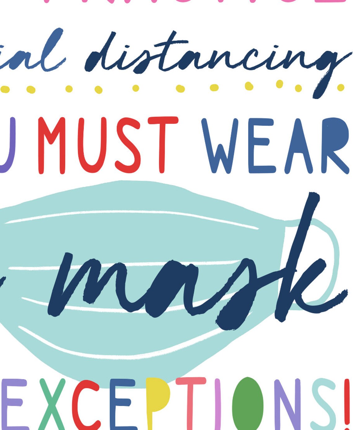 Wear a mask sign Classroom Mask poster In this Classroom | Etsy