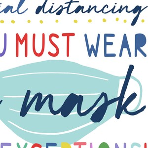 Wear a Mask Sign, Classroom Mask Poster, in This Classroom, Mask Sign ...