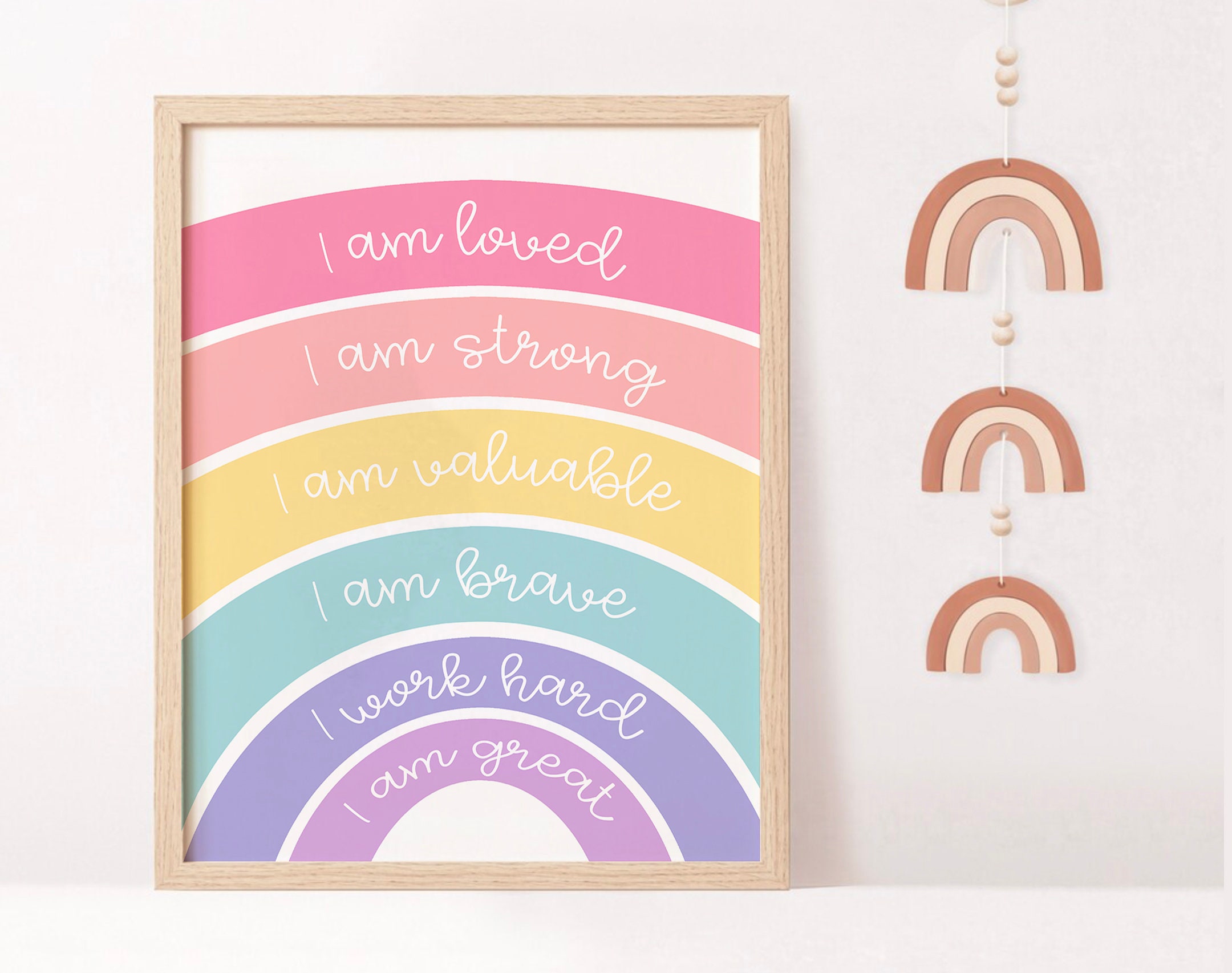 Pastel Rainbow Affirmation Prints: Girl Room Decor Wall Art (set of 3 ...