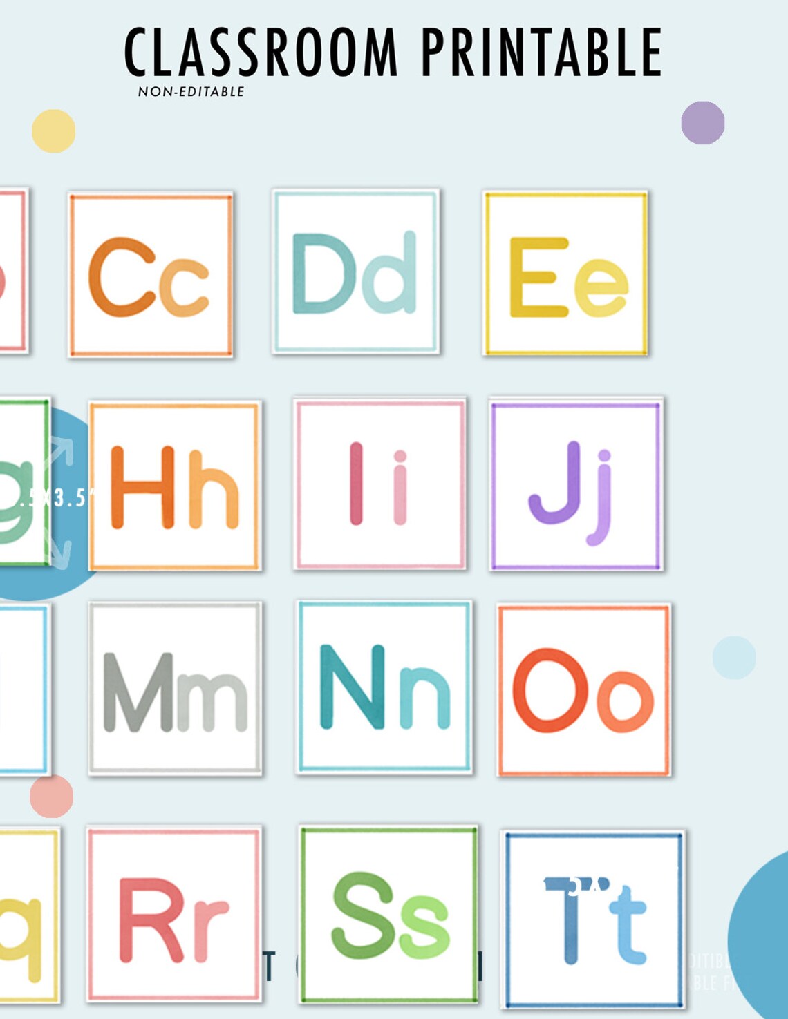 Watercolor Alphabet Print: Classroom Homeschool Decor (digital Download ...