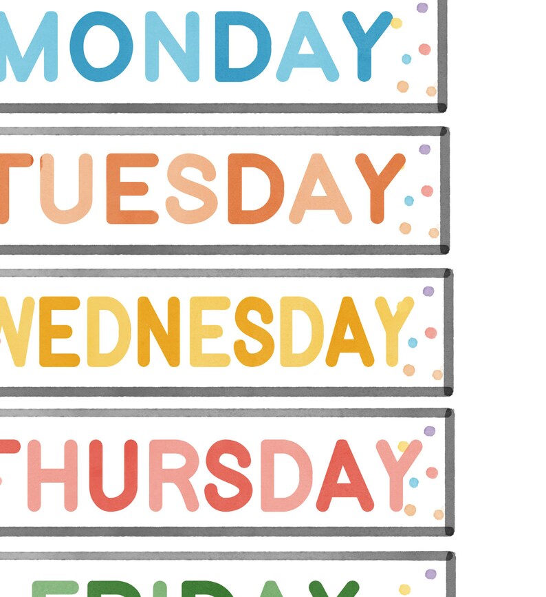 Days of the Week Neutral Color Classroom Printable Teacher | Etsy