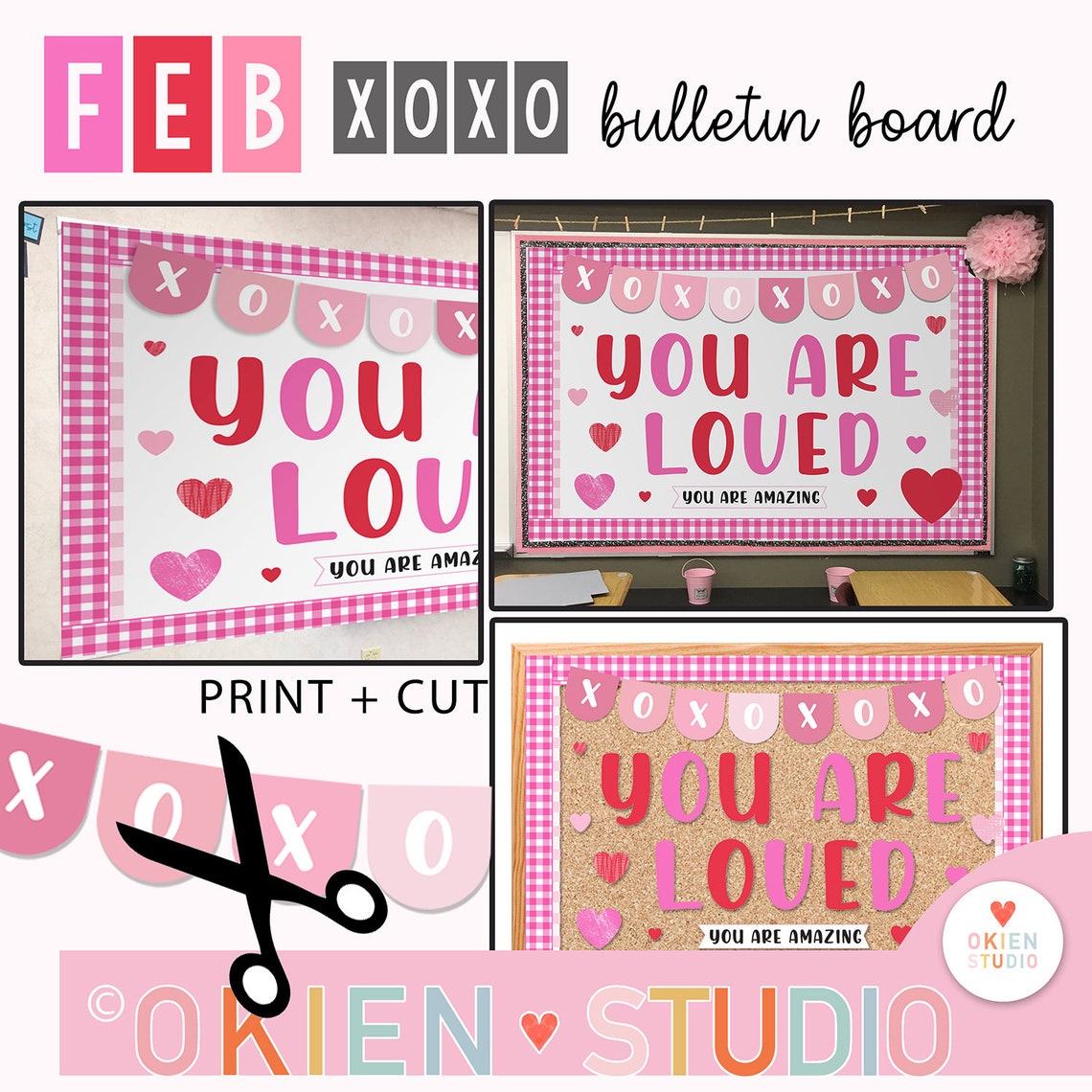 Valentine's Day Bulletin Board Kit FEB Bulletin Board - Etsy